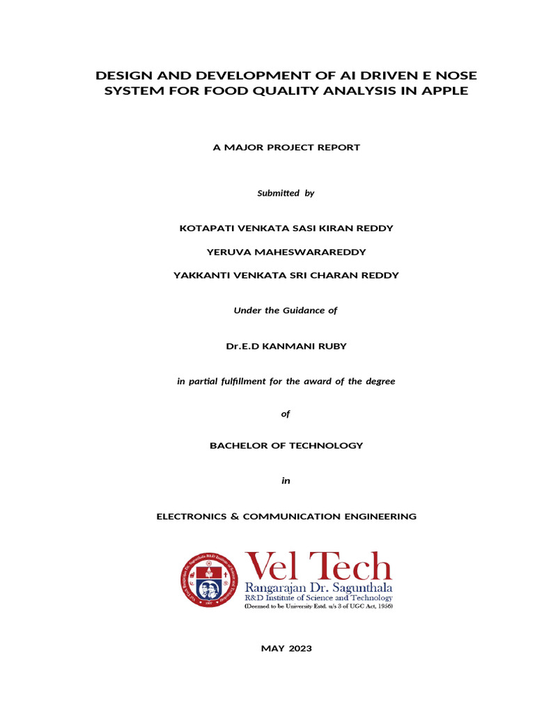 Major Report | PDF | Machine Learning | Odor