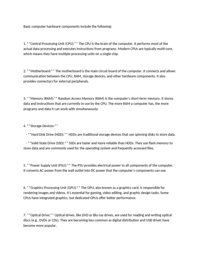 comp hardware | PDF | Computer Hardware | Graphics Processing Unit