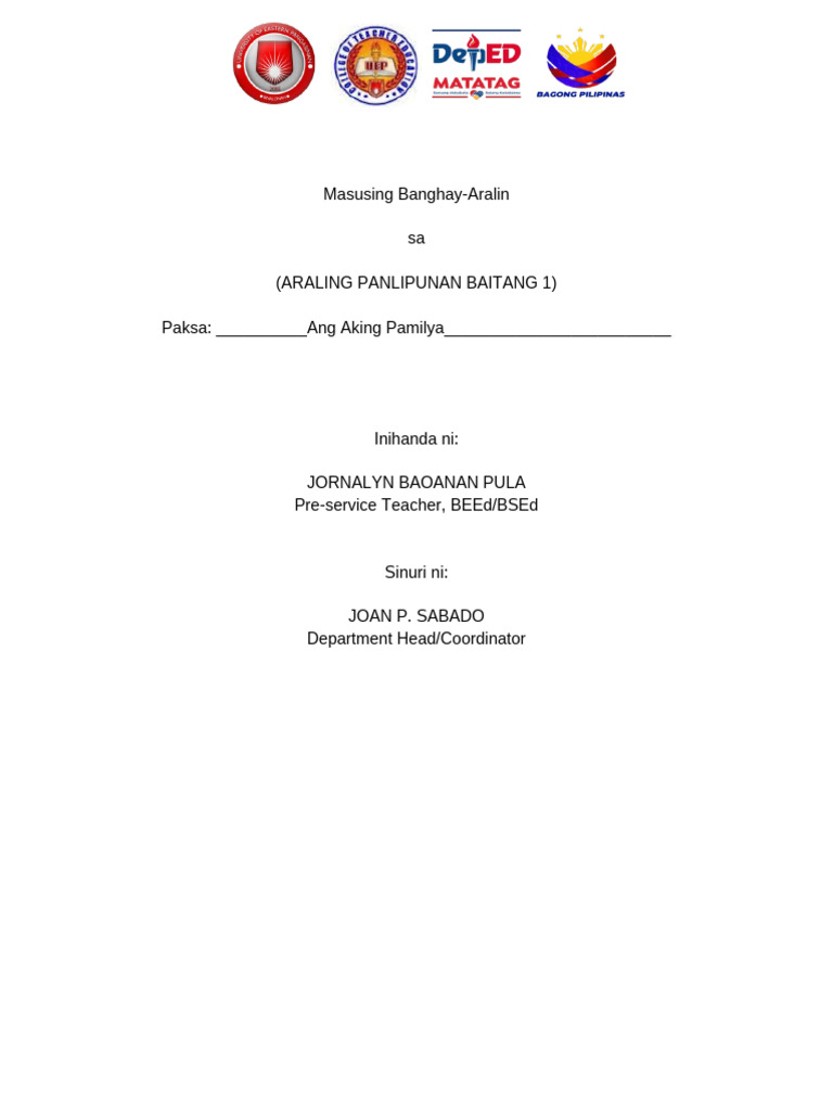 (Template) Detailed Lesson Plan Template For Final Demonstration ...