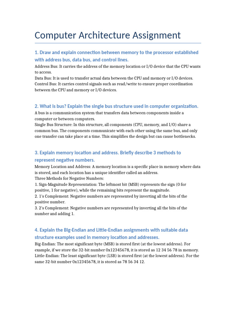 Computer - Architecture - Imp Q | PDF | Computer Data Storage | Central Processing Unit