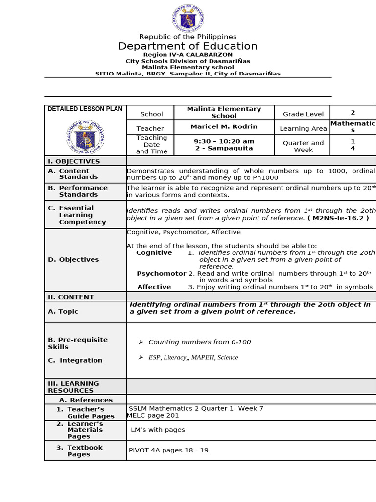 Co1 Rodrin Math 2 - Oct 12 - 2023 2024 | PDF