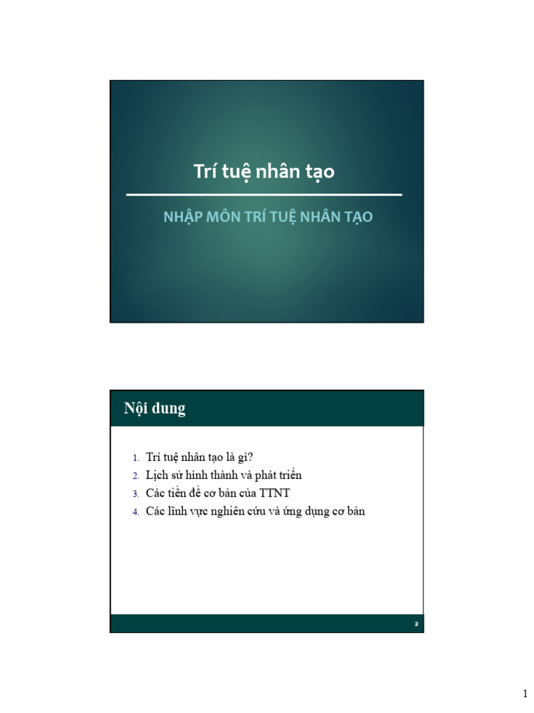 AI - 1 - Nhap Mon TTNT | PDF