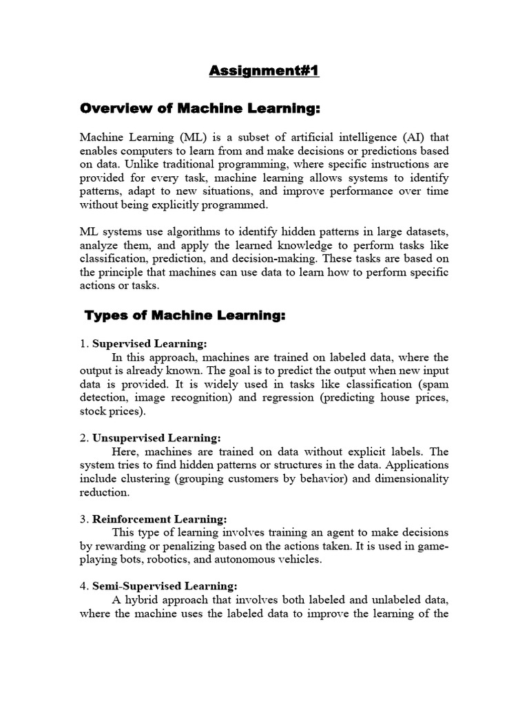 Assignment 1 | PDF | Machine Learning | Mathematical Optimization