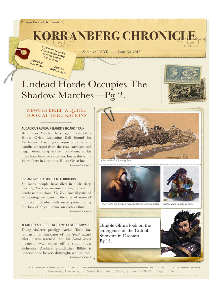 Korranberg Chronicle - Issue 1 | PDF