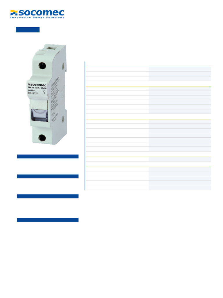 RM Cylind. Fuse Holder Without Sign. Aux. cont.-32A-1P-NFC-Fuse 10x38 ...
