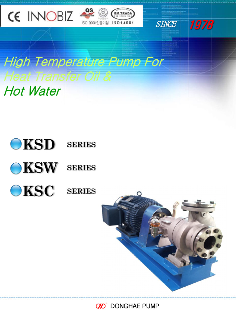 KSD Series Hot Oil Pump Overview | PDF | Pump | Bearing (Mechanical)