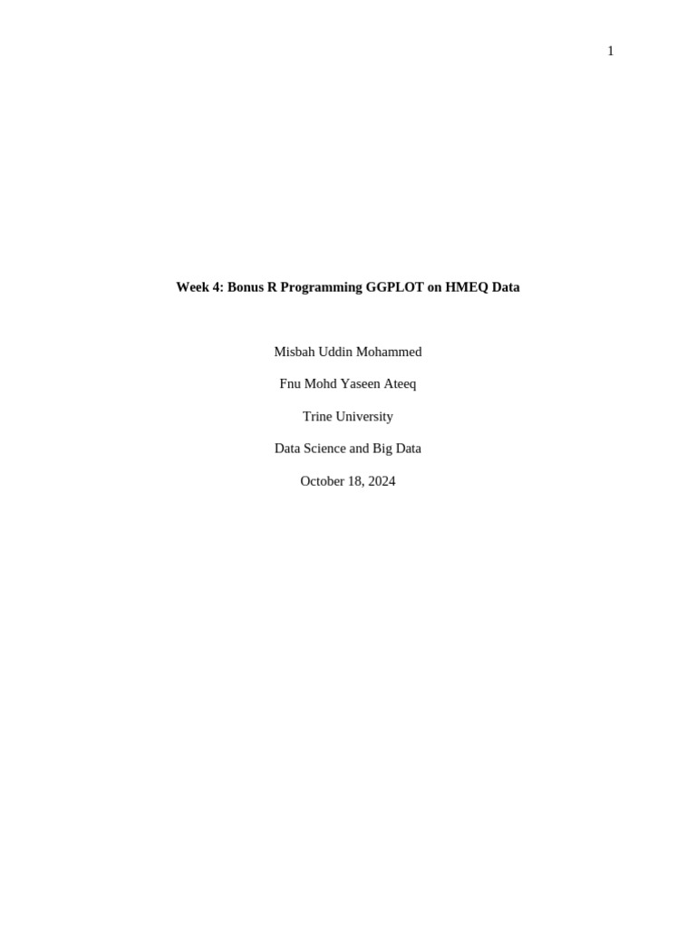Week 4 Bonus R Ggplot On Hmeq Data Pdf Histogram Mortgages