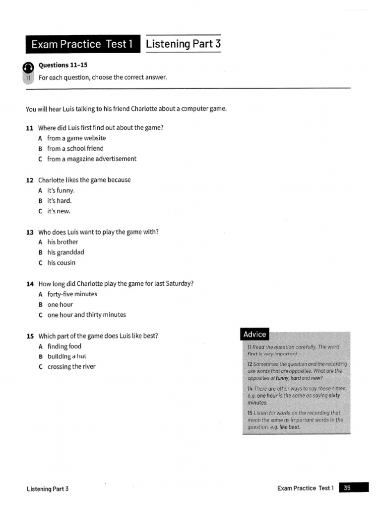 Listening Multiple Choice | PDF