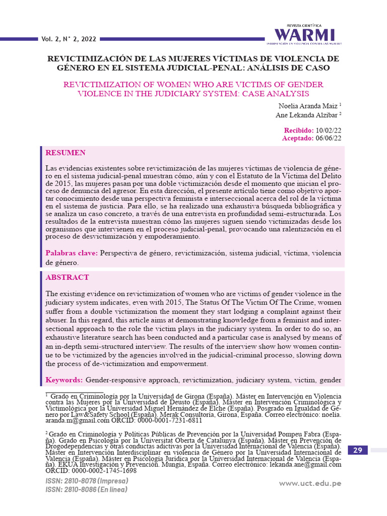 Warmi IMPRESIÓN FINAL-29-46 | PDF | Victimologia | La violencia contra ...