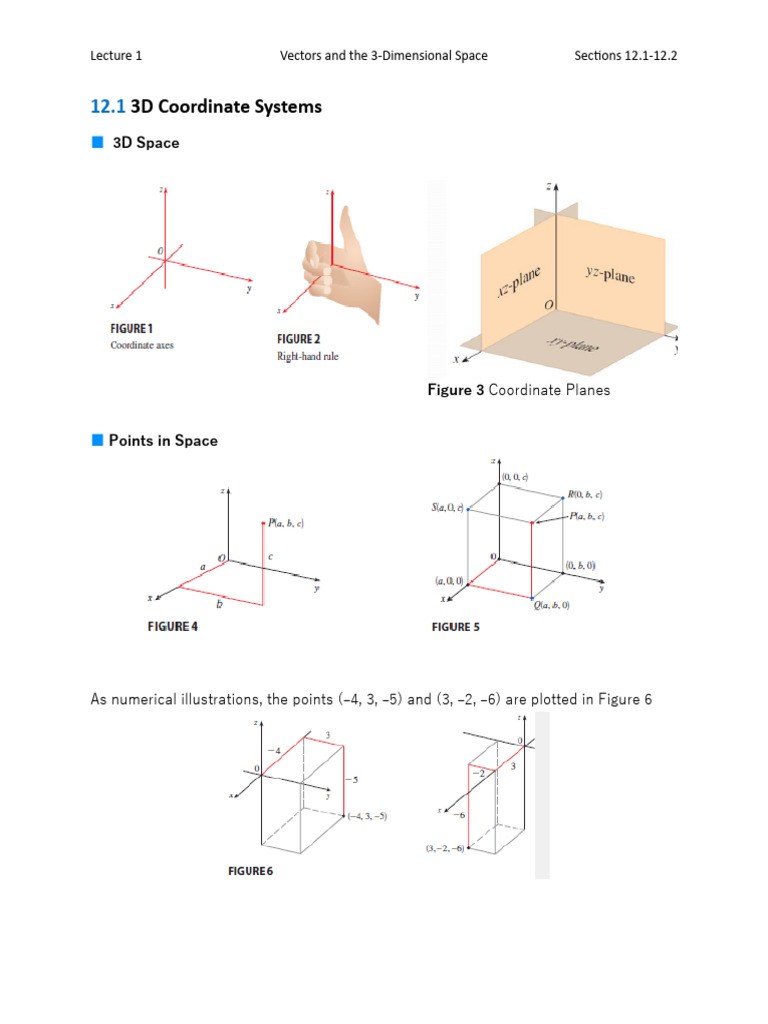 3D Vectors and Coordinate Systems | PDF | Euclidean Vector | Geometry
