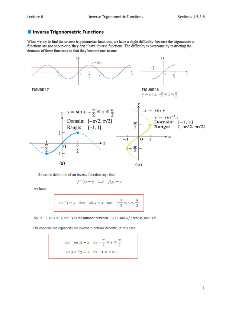 Lectures 6 7 More Functions Pdf Trigonometric Functions Euclidean Plane Geometry