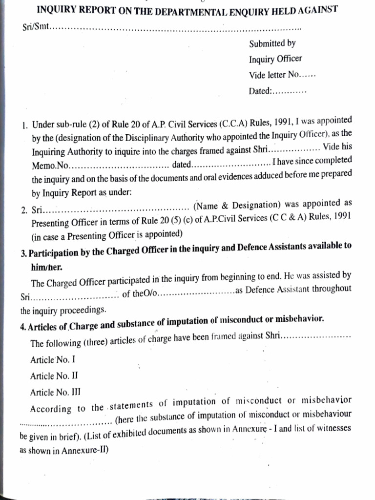 Inquiry Report Format | PDF | Legal Procedure | Judiciaries