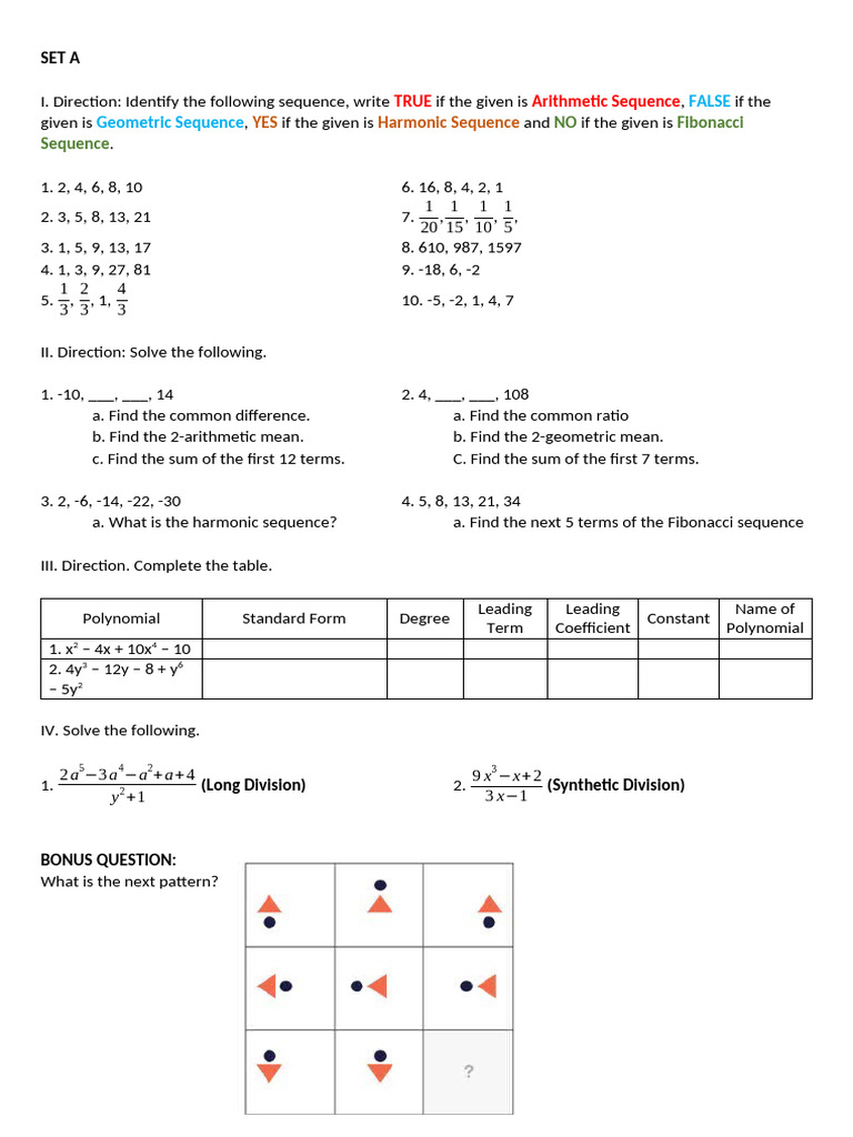Summative Test - 1st Qtr. Gr. 10 | PDF | Summation | Polynomial