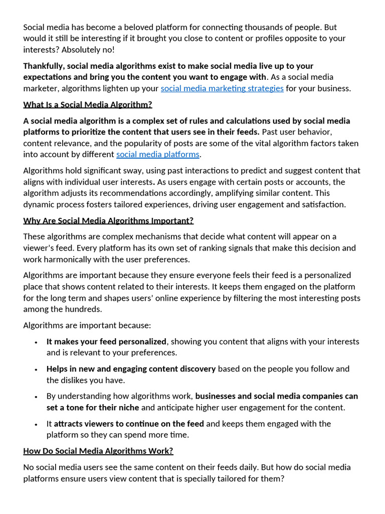 Understanding Social Media Algorithms | PDF | Social Media | Popular ...