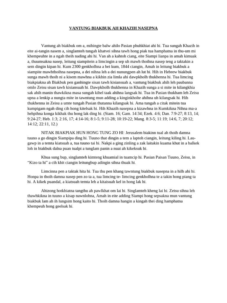 Vantung Biakbuk and Siampi Insights | PDF