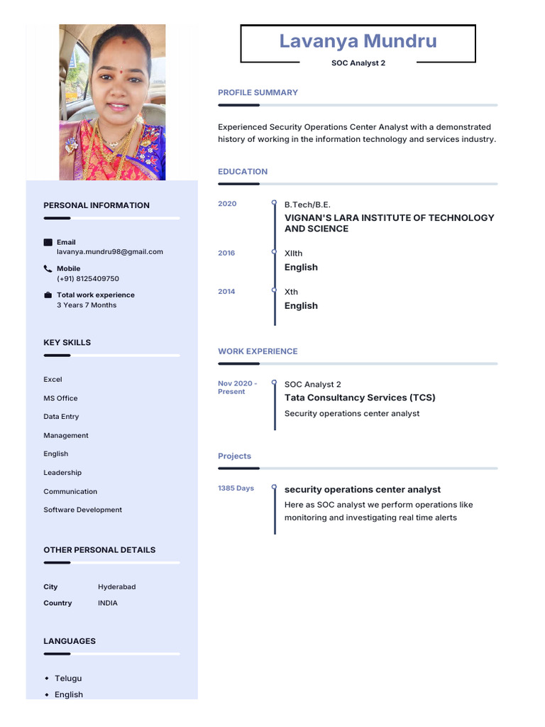 Naukri Lavanya Mundru | PDF | Computers