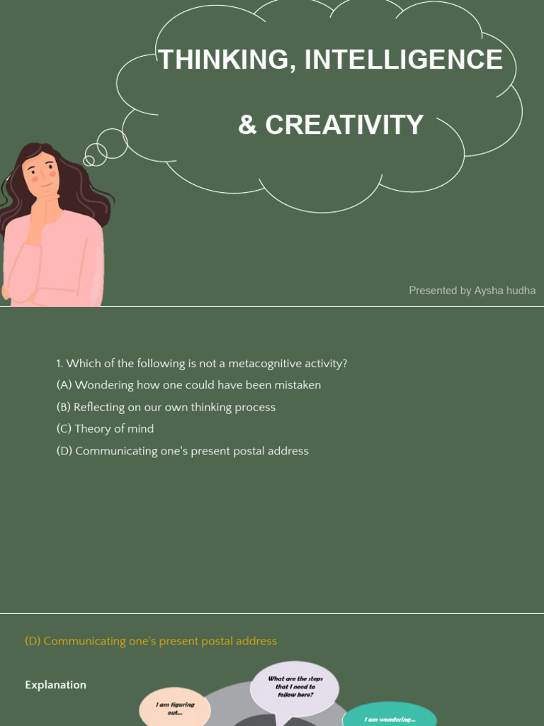 PYQs - Thinking, Intelligence, & Creativity | PDF | Metacognition | Thought
