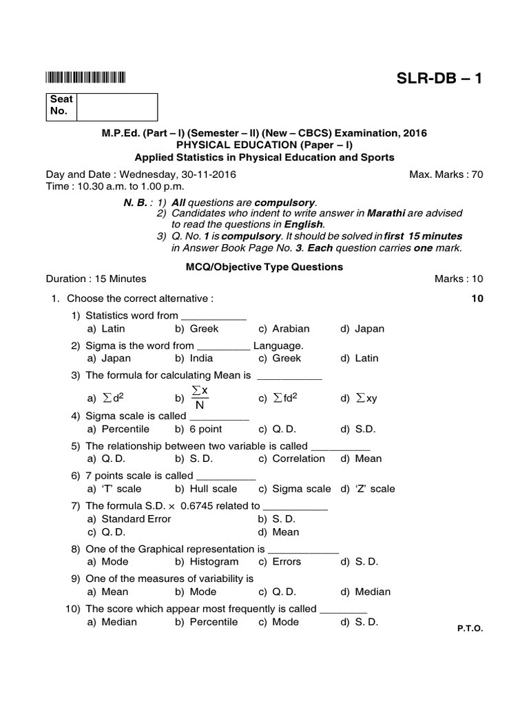QPMPEDON16 | PDF | Standard Deviation | Anatomical Terms Of Motion