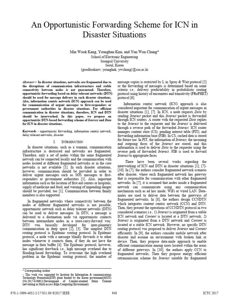 An Opportunistic Forwarding Scheme For | PDF | Routing | Computer Network