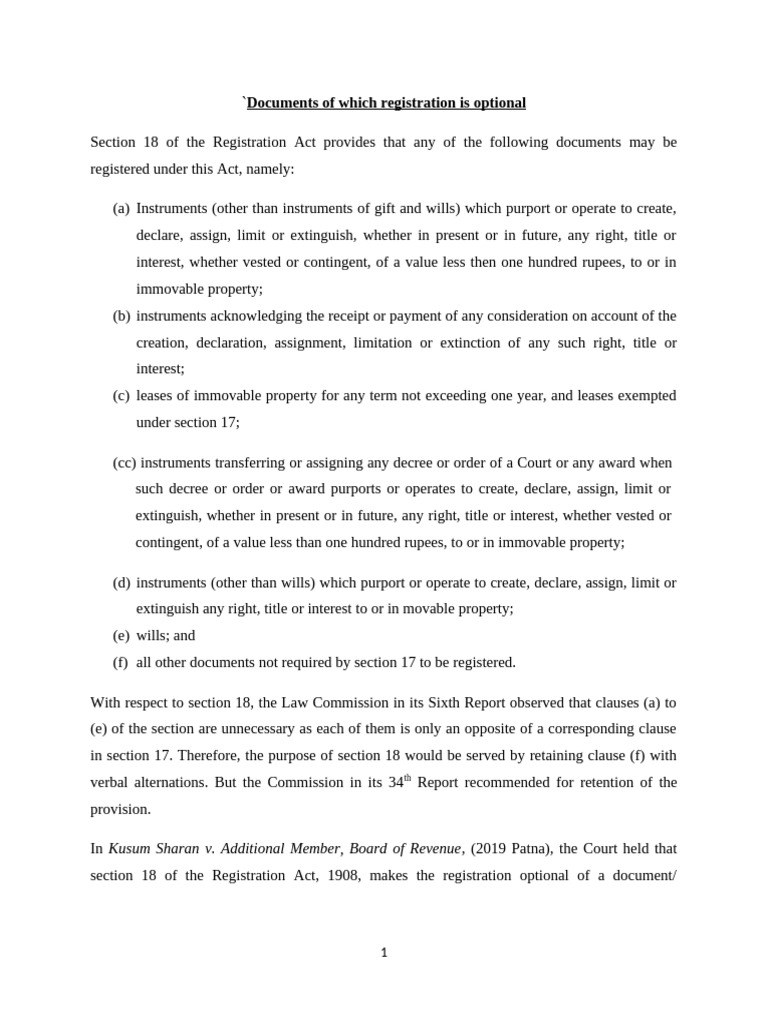 Optional Registration | PDF | Private Law | Common Law