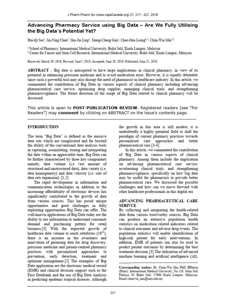 ojsadmin,+MS 29869 Format | PDF | Big Data | Pharmacy