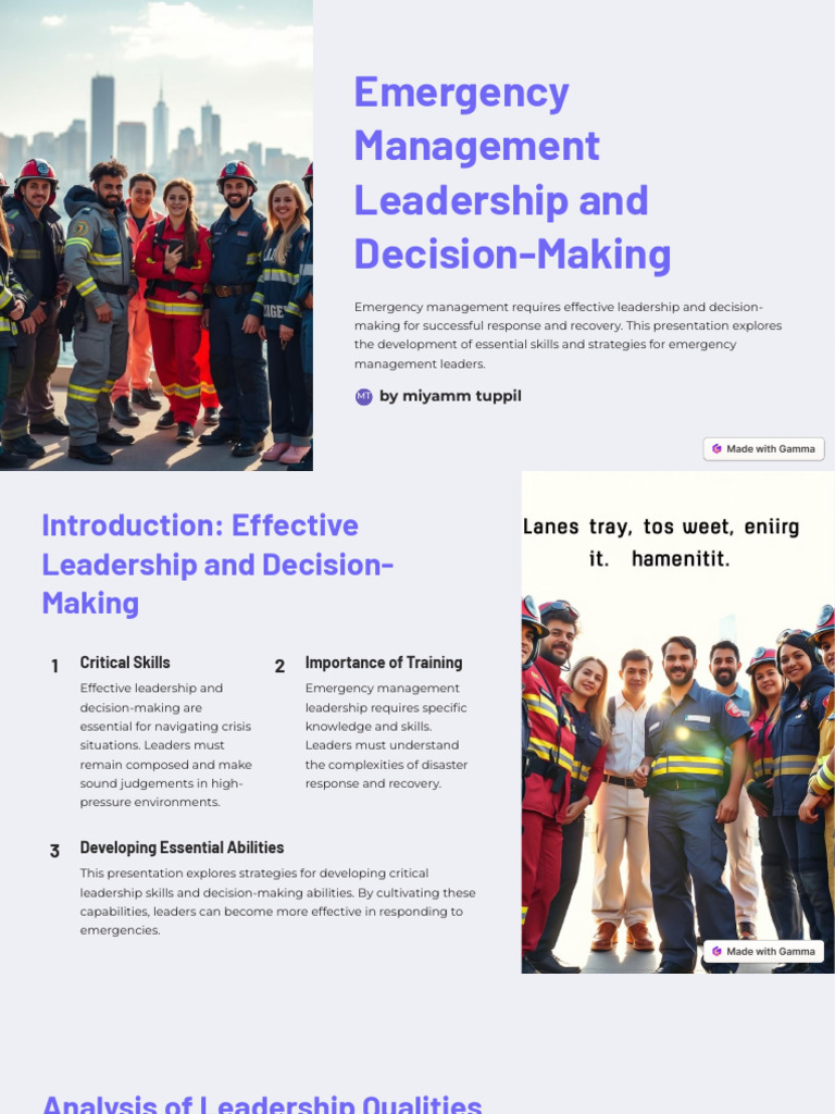 Emergency Management Leadership and Decision Making | PDF | Leadership ...