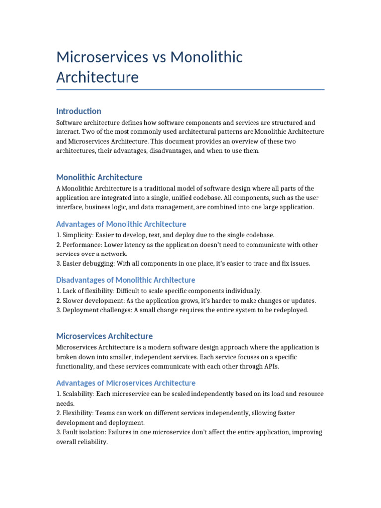 Microservices Vs Monolithic Architecture | PDF | Software Engineering | Computer Architecture