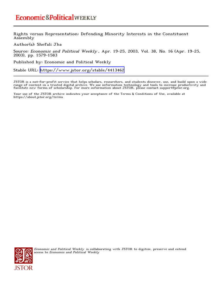 Shefali Jha - Rights Versus Representation | PDF | Democracy ...