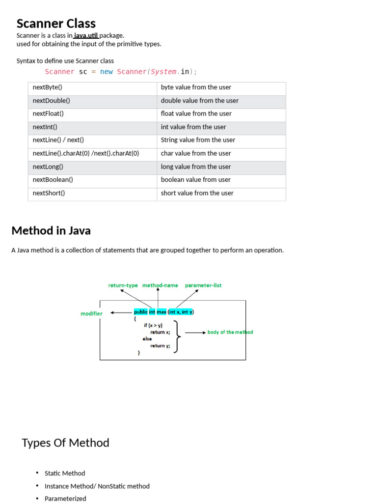 Scanner and Methods | PDF | Method (Computer Programming) | Programming Paradigms