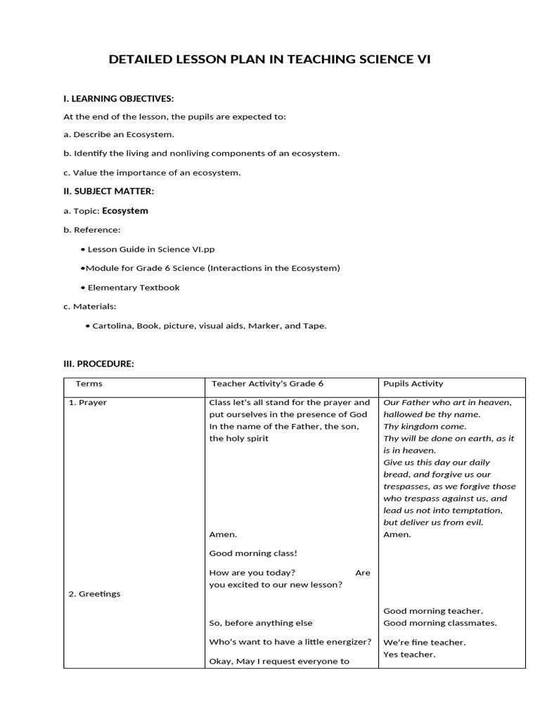 Science Dlp 6 | PDF | Lord's Prayer | Ecosystem