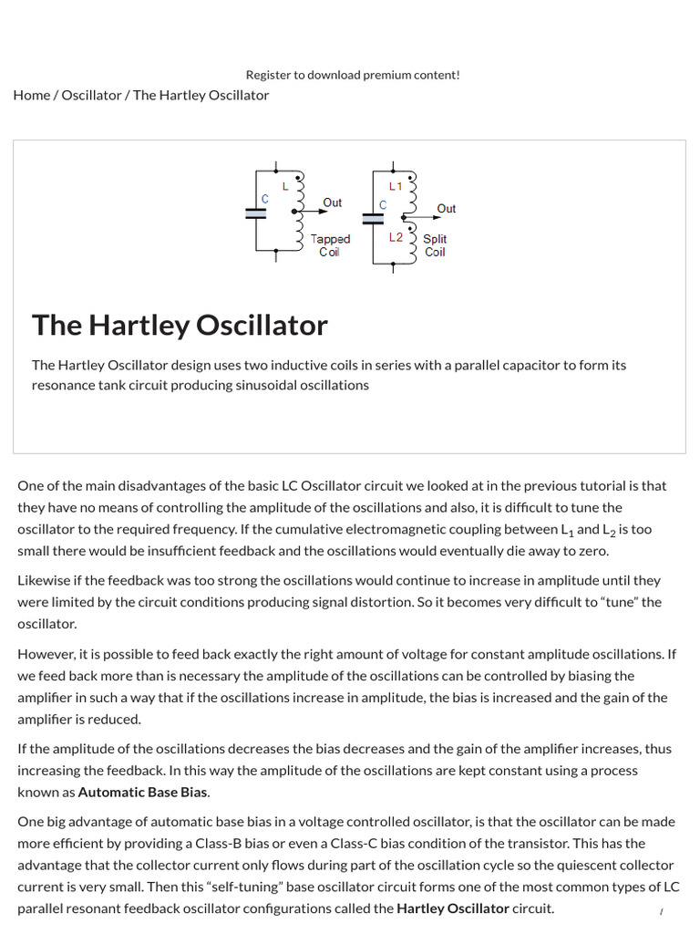 Hartley Oscillator-1 | PDF