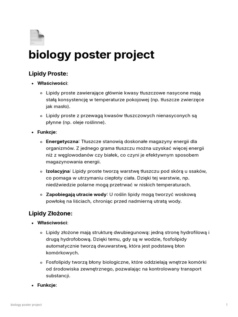 Biology Poster Project | PDF