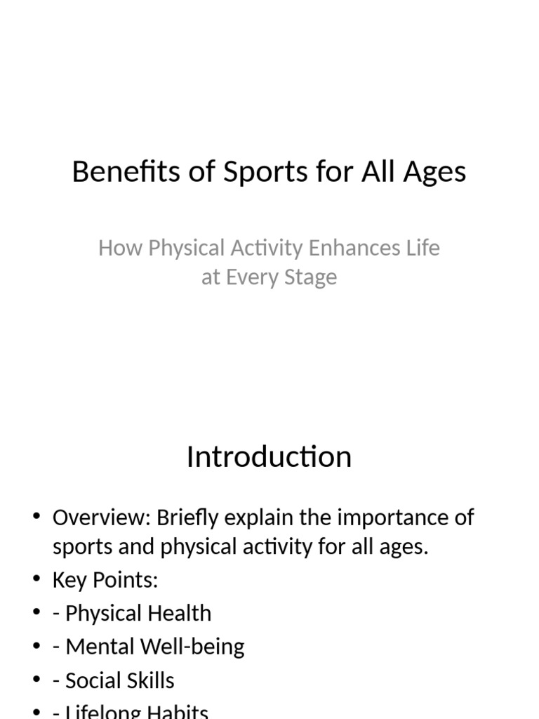 Benefits of Sports For All Ages | PDF | Lifestyle
