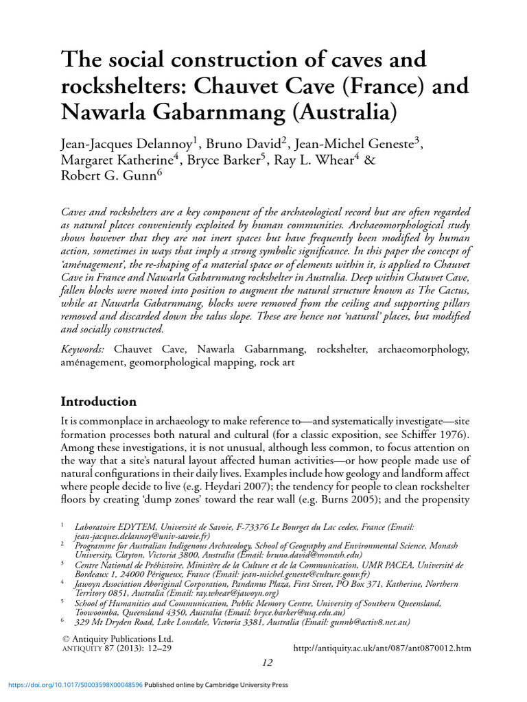 Social Construction of Caves Explained | PDF | Geomorphology | Rock Art