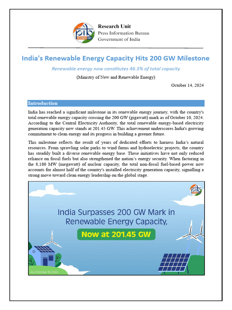 Renewable Energy | PDF | Renewable Energy | Sustainable Energy