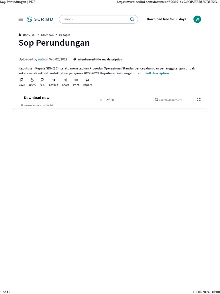Sop Perundungan - PDF | PDF | Scribd | Social Information Processing