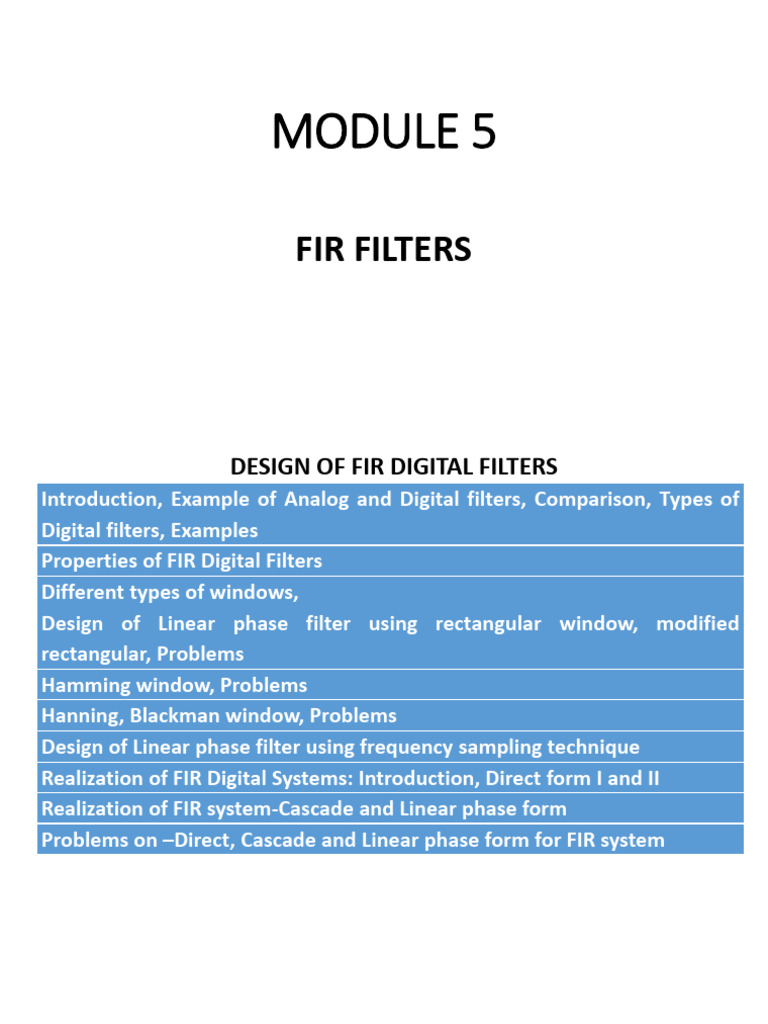 FIR Filter Design and Realization Guide | PDF | Filter (Signal ...
