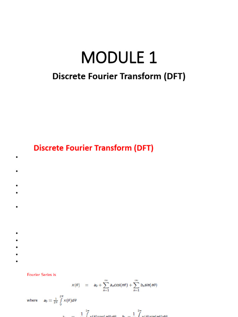 Module 1 DFT Revision | PDF