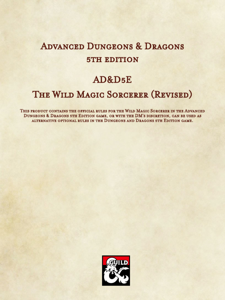 Wild Magic Sorcerer | PDF | Dungeons & Dragons | Wizards Of The Coast