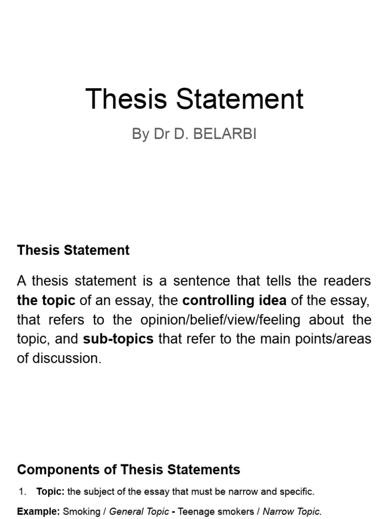 Thesis Statement (1) | PDF | Essays | Smoking