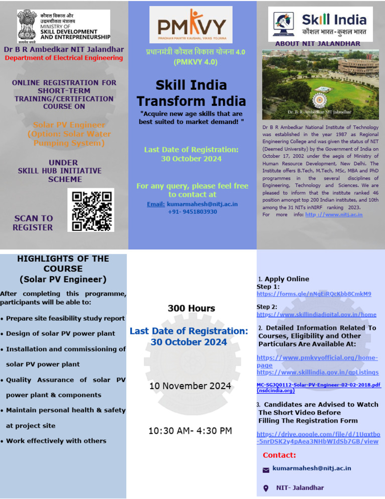 Solar PV Engineer PMKVY 4.0 UPDATED | PDF