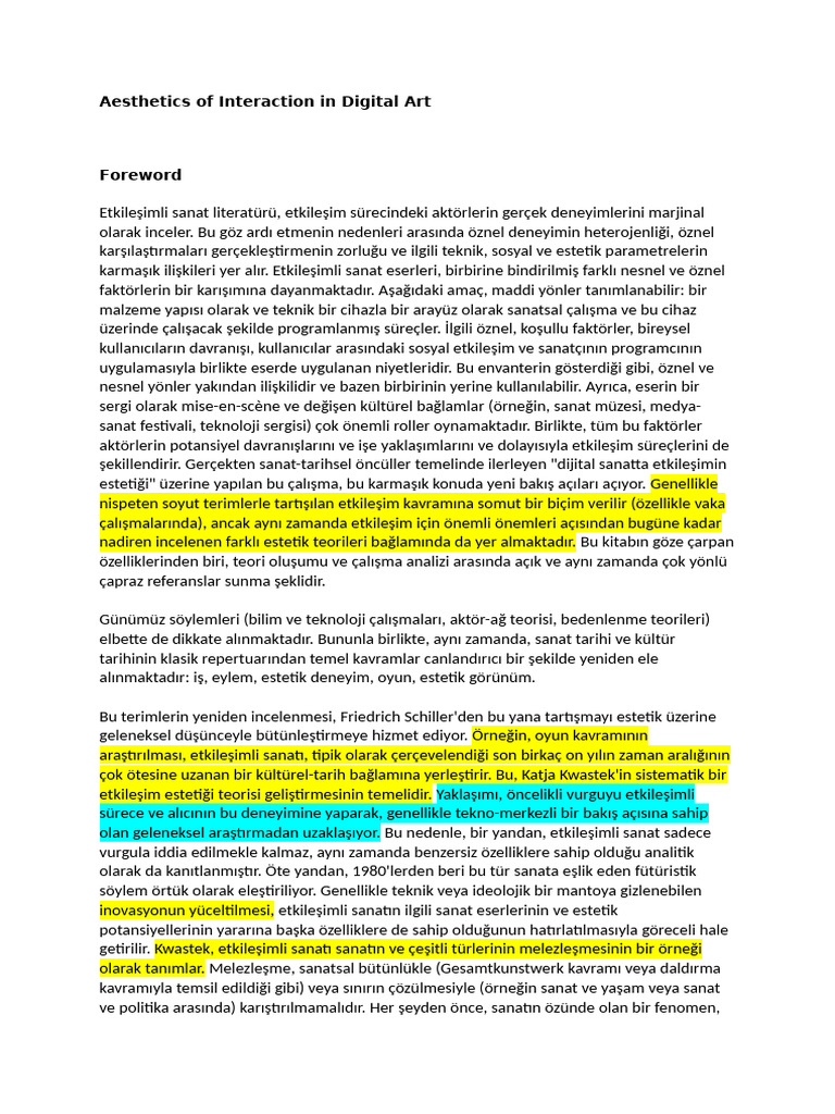 Aesthetics of Interaction in Digital Art | PDF