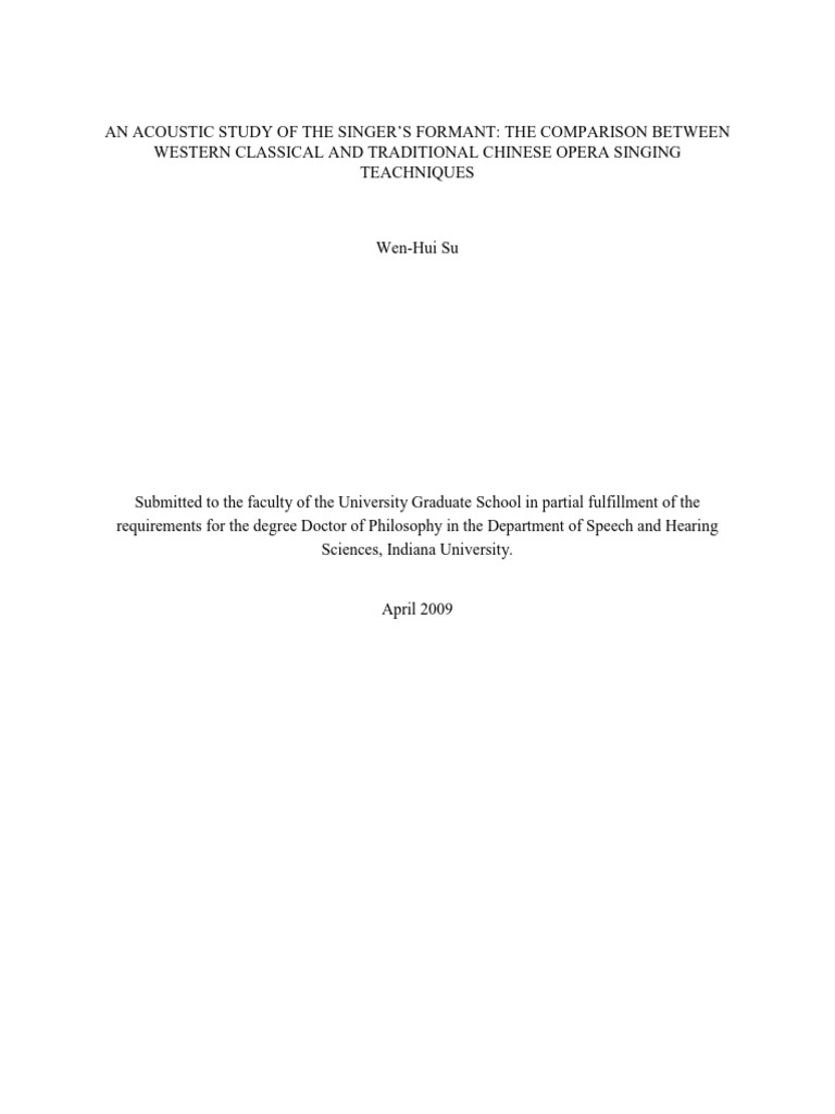 An Acoustic Study of The Singer's Formant The Comparison Between ...