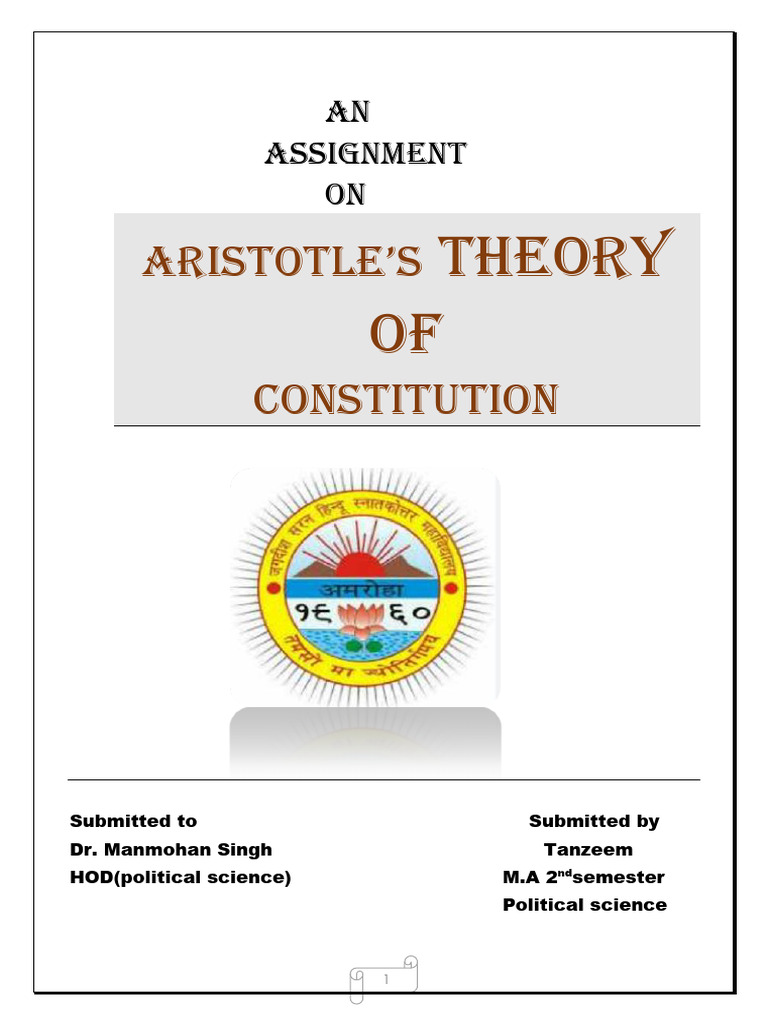 Aristotle's Constitution Theory Explained | PDF | Government | Tyrant