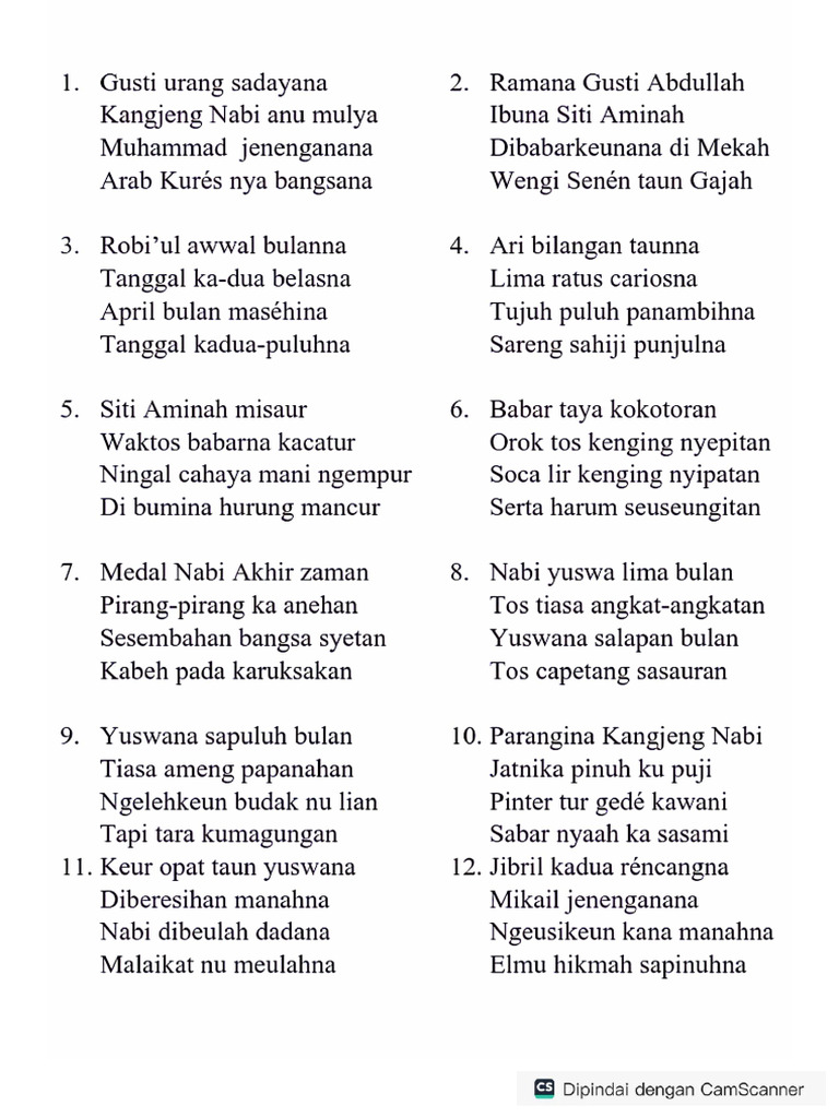 Nadhom Gusti Urang Sadayana 1 | PDF