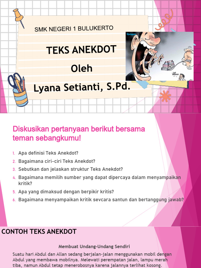 Struktur dan Ciri Teks Anekdot | PDF