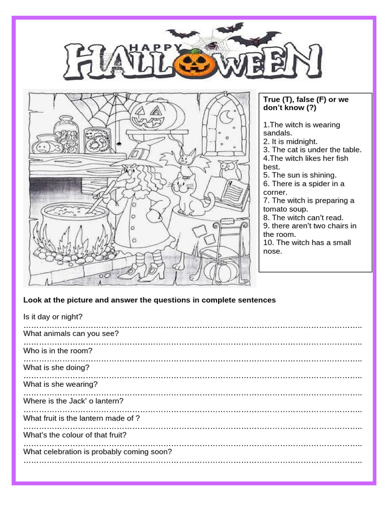 Picture Description Halloween at The Witchs House - 159637 | PDF