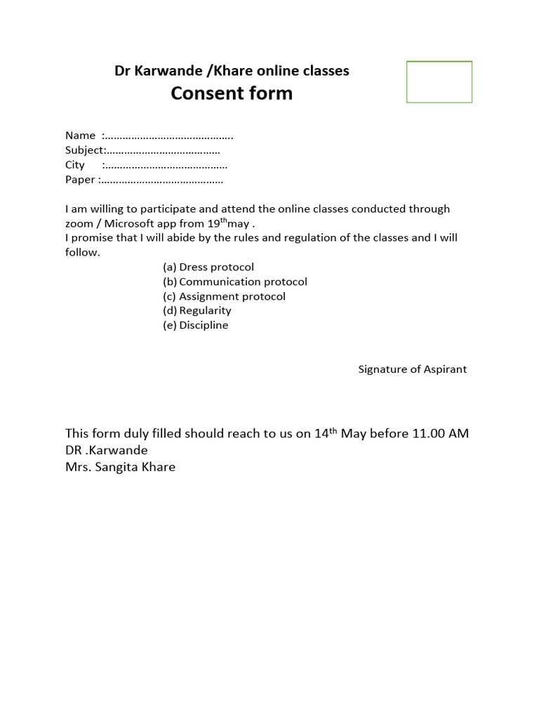 Consent Form | PDF