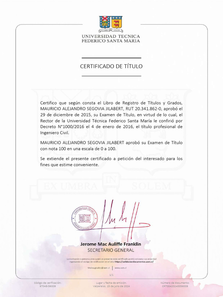 3 Certificado de Titulo MSJ | PDF