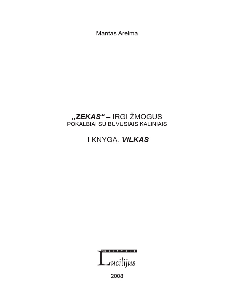 Zekas Irgi Zmogus - Vilkas | PDF